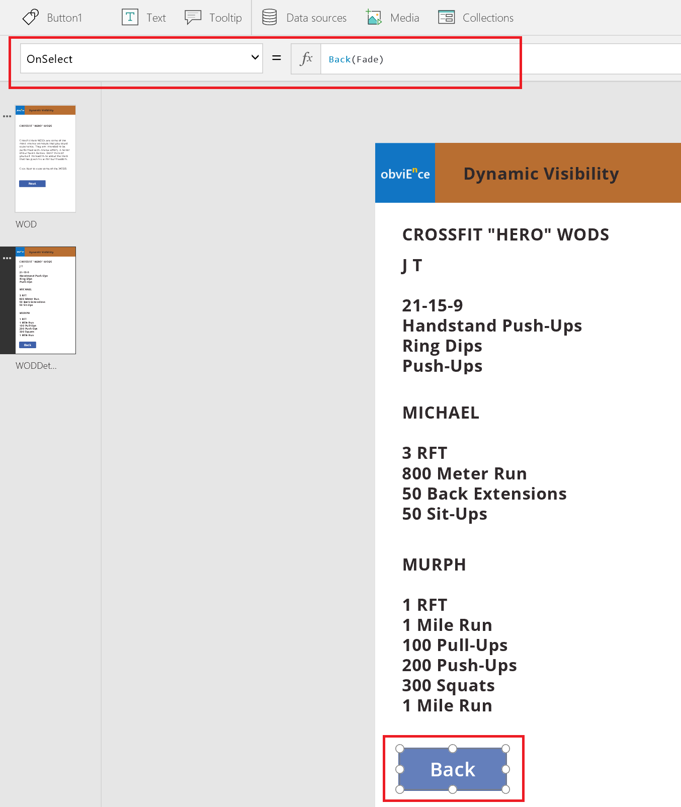 PowerApps – Navigate between screens – business intelligist